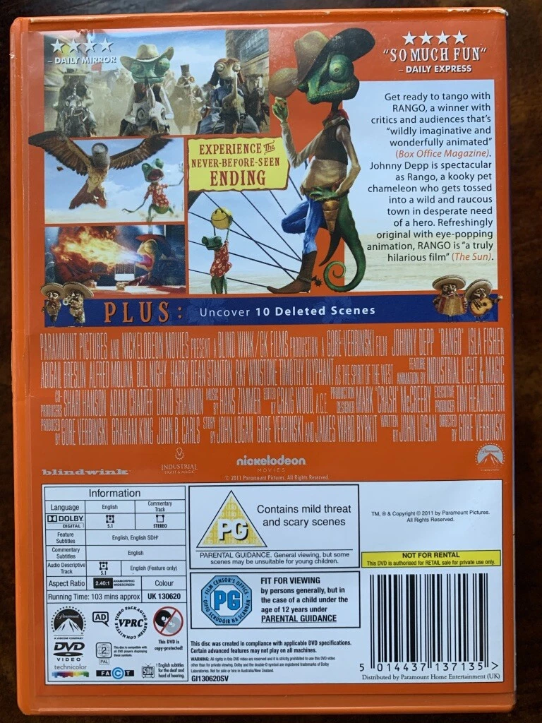 Rango Dvd Cover