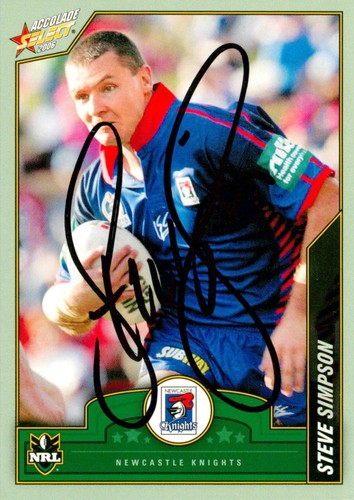 Signed 2006 NEWCASTLE KNIGHTS NRL Card STEVE SIMPSON | eBay Australia