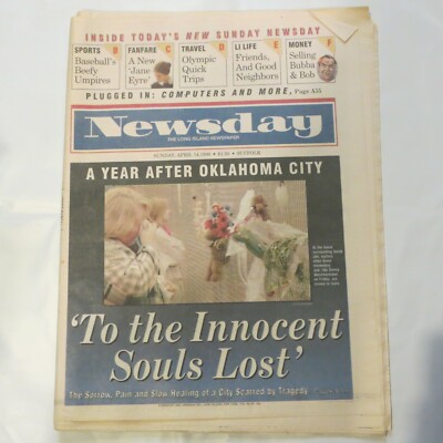 Newsday Long Island April 14 1996 Year After Oklahoma City Bombing 9M ...