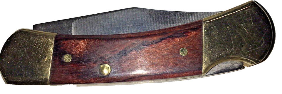 VINTAGE UTICA CUTLERY CO. 3" CLOSED LOCKBACK ROSEWOOD HANDLE MADE IN U ...