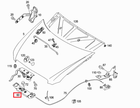 New Genuine MERCEDES BENZ W639 W906 Front Engine Bay Hood Catch ...