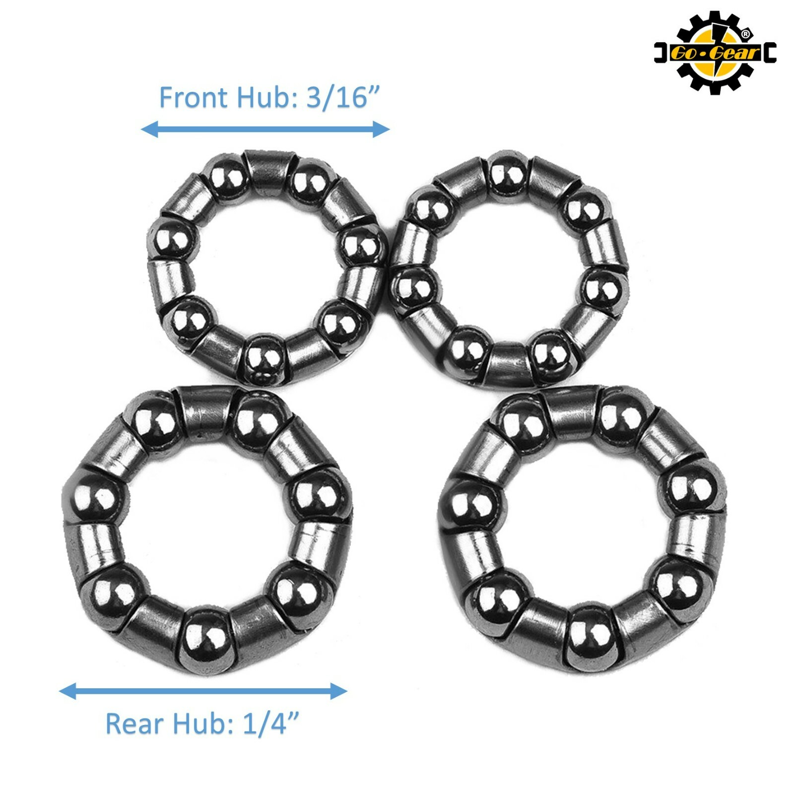 BIKE WHEEL BEARINGS 3/16” Front 1/4” Rear Hubs For Hybrid Road MTB ...