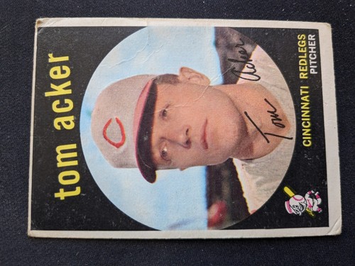 1959 Topps Baseball Card # 201 Tom Acker - Cincinnati Reds (VG) | eBay