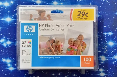 HP Invent Photo Value Pack Custom 57 Series With 100 4 X 6" Photo Paper ...