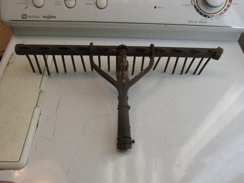 Rare 1800's Black Smith Made Garden Hoop Rake | eBay