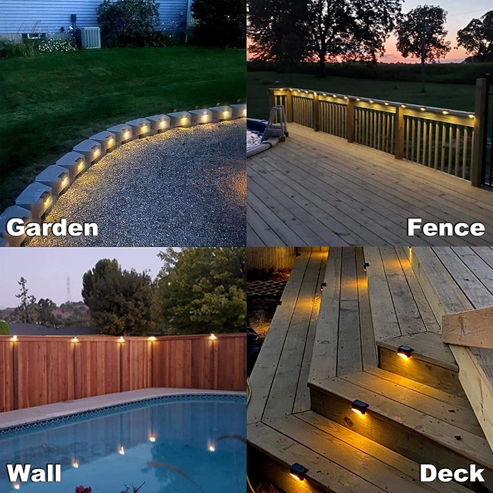 16 Solar LED Bright Deck Lights Outdoor Garden Patio Railing Decks Path ...