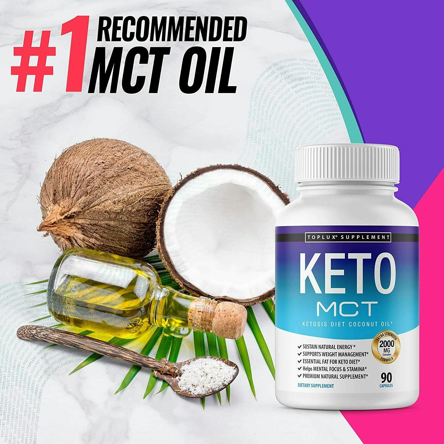 Keto Diet MCT OIL Pills 3000 MG Ketosis C8 C10 & Carb Supplement 3 ...