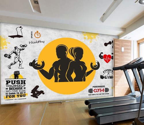 3D Exercise Gym A5495 Business Wallpaper Wall Murals Self-adhesive ...