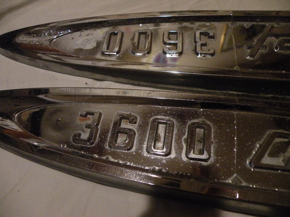 1955-57 CHEVROLET TRUCK 3600 FENDER EMBLEMS LH RH Original Vintage OEM ...