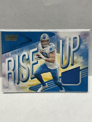 2021 PANINI SCORE FOOTBALL RISE UP - TJ Hockenson Jersey Patch Blue # ...