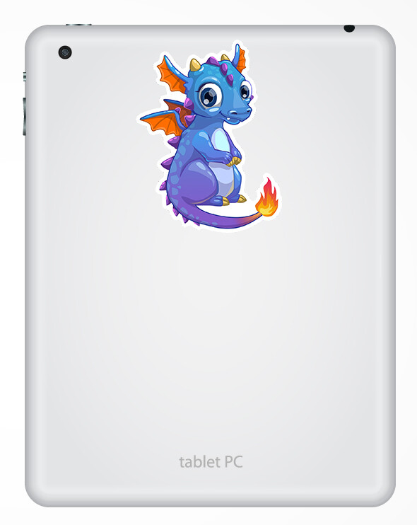 2 x 10cm Cute Dragon Vinyl Stickers - Kids Cartoon Fantasy Laptop ...