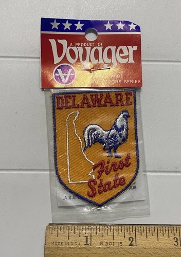 NIP Vintage Delaware The First State Rooster Souvenir Voyager Patch ...