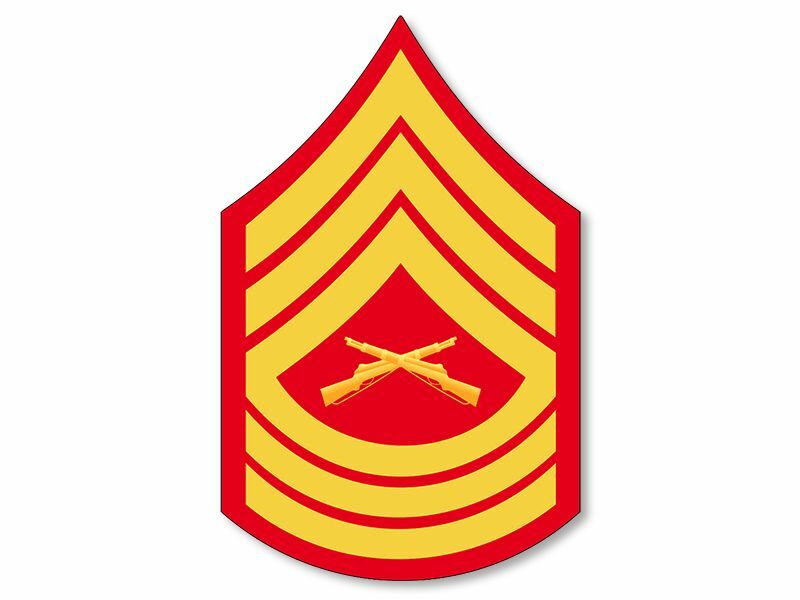 3x4 inch USMC Rank MSgt Master Sergeant Sticker (us marine car decal ...