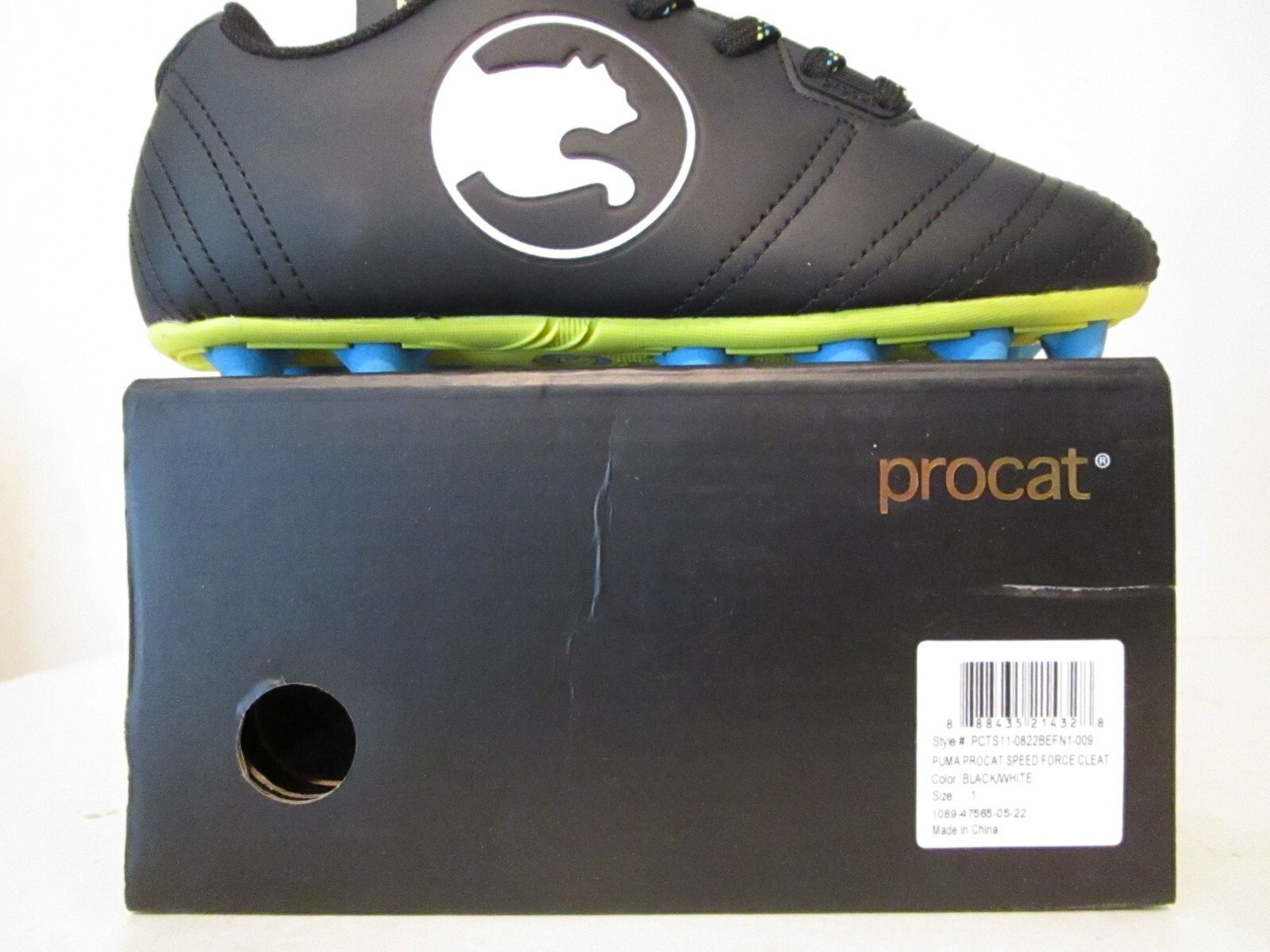 Puma ProCat Youth Pitch Outdoor Soccer Cleat Shoes Black/White Size 1 ...