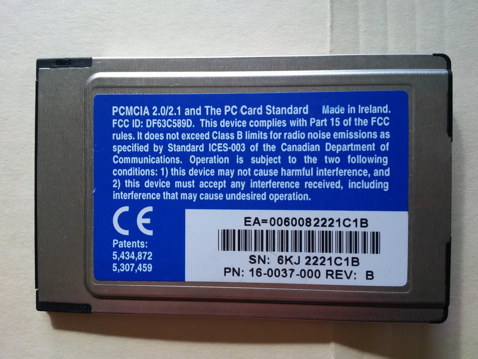 PCMCIA Card Ethernet Fax Modem Lan Token Ring 3Com US Robotics ...