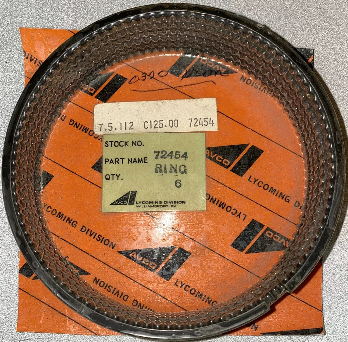 Lycoming - Ring Piston Oil (Set of 6) P/N: 72454 | eBay