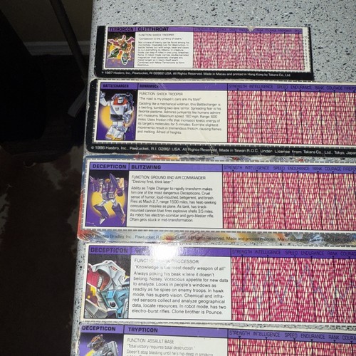 Transformers G1 TECH SPEC File Card Decepticon Set Original | eBay