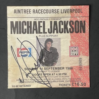 Michael Jackson Signed 1988 “Bad World Tour” Liverpool Concert Ticket ...