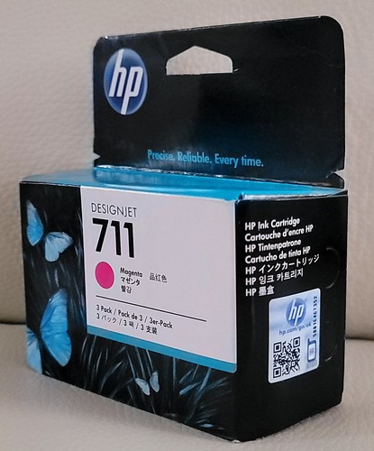 3-pack 2016 Genuine HP 711 MAGENTA CZ131A DesignJet 29ml Ink Cartridges ...
