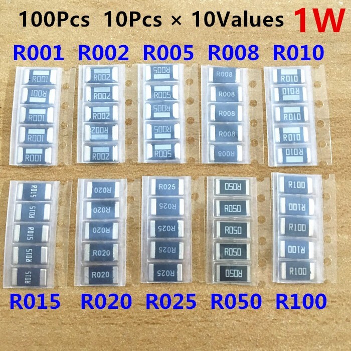 2512 SMD Alloy resistor assorted kit R001 R005 R010 R050 R100 R010 R020 ...