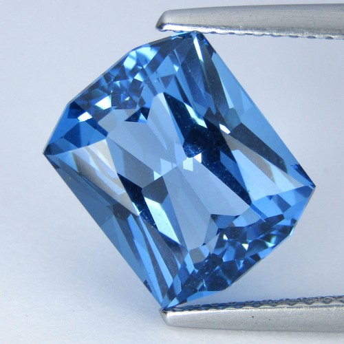 6.60Cts Attractive Natural Swiss Blue Topaz Fancy Rectangle Cut Loose ...