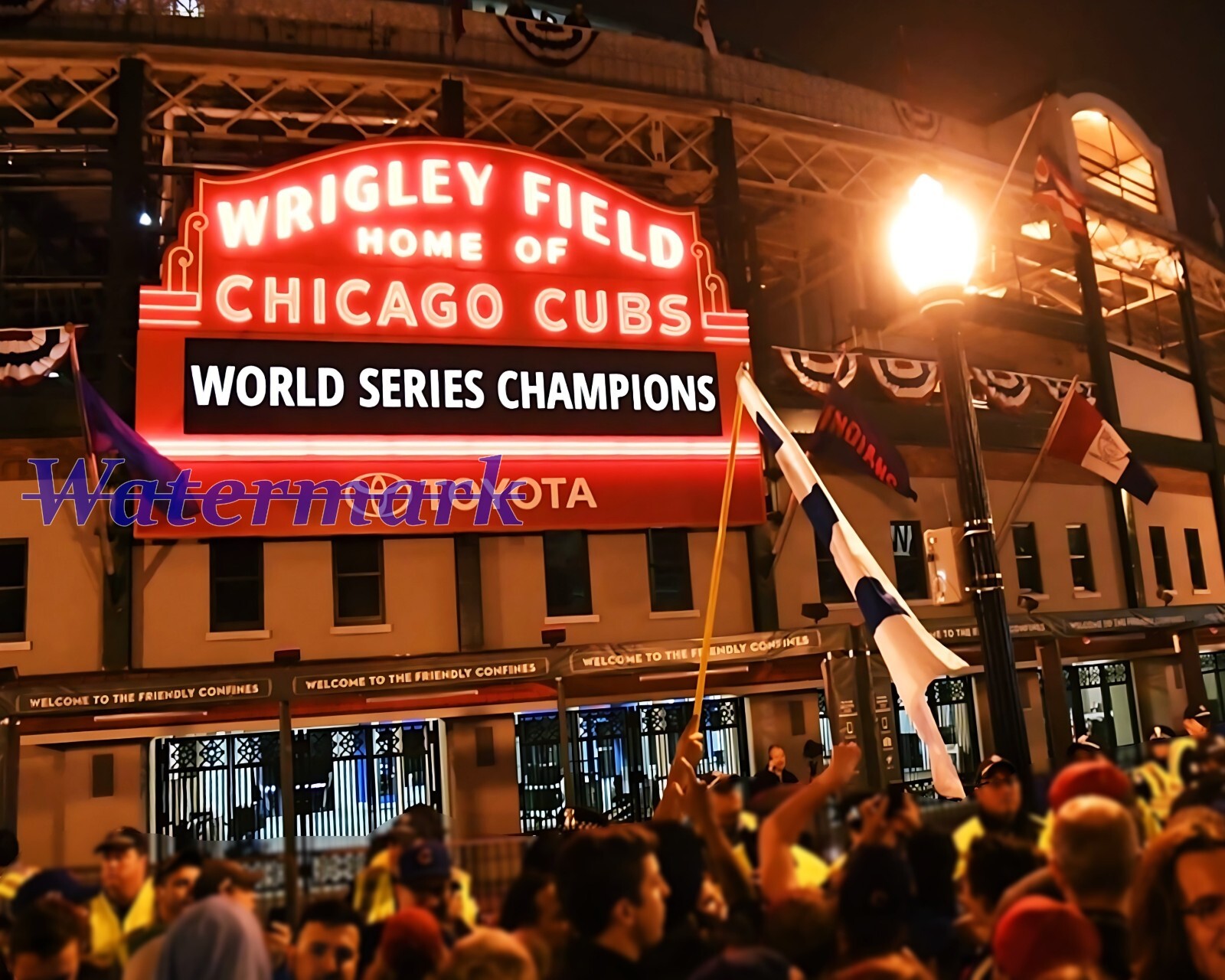 2016 Wrigley Field Sign Chicago Cubs World Champions Color 8 X 10 Photo ...