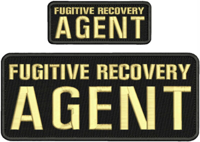 FUGITIVE R AGENT EMBROIDERY PATCHES 4X10 AND 2X5 hook on back tan ...