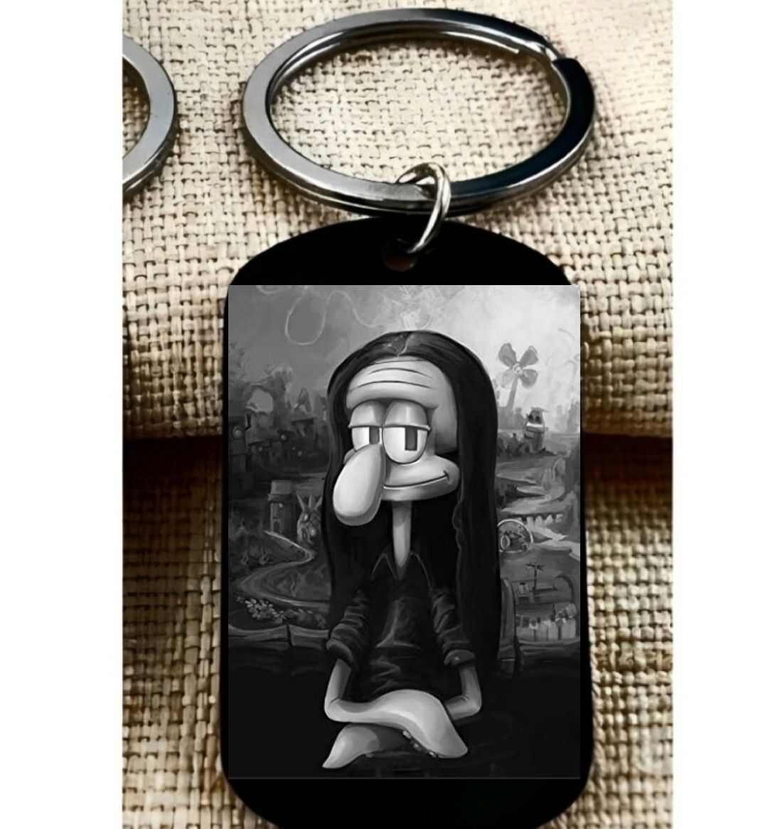 SpongeBob Squidward Mona Lisa Funny Keychain | eBay