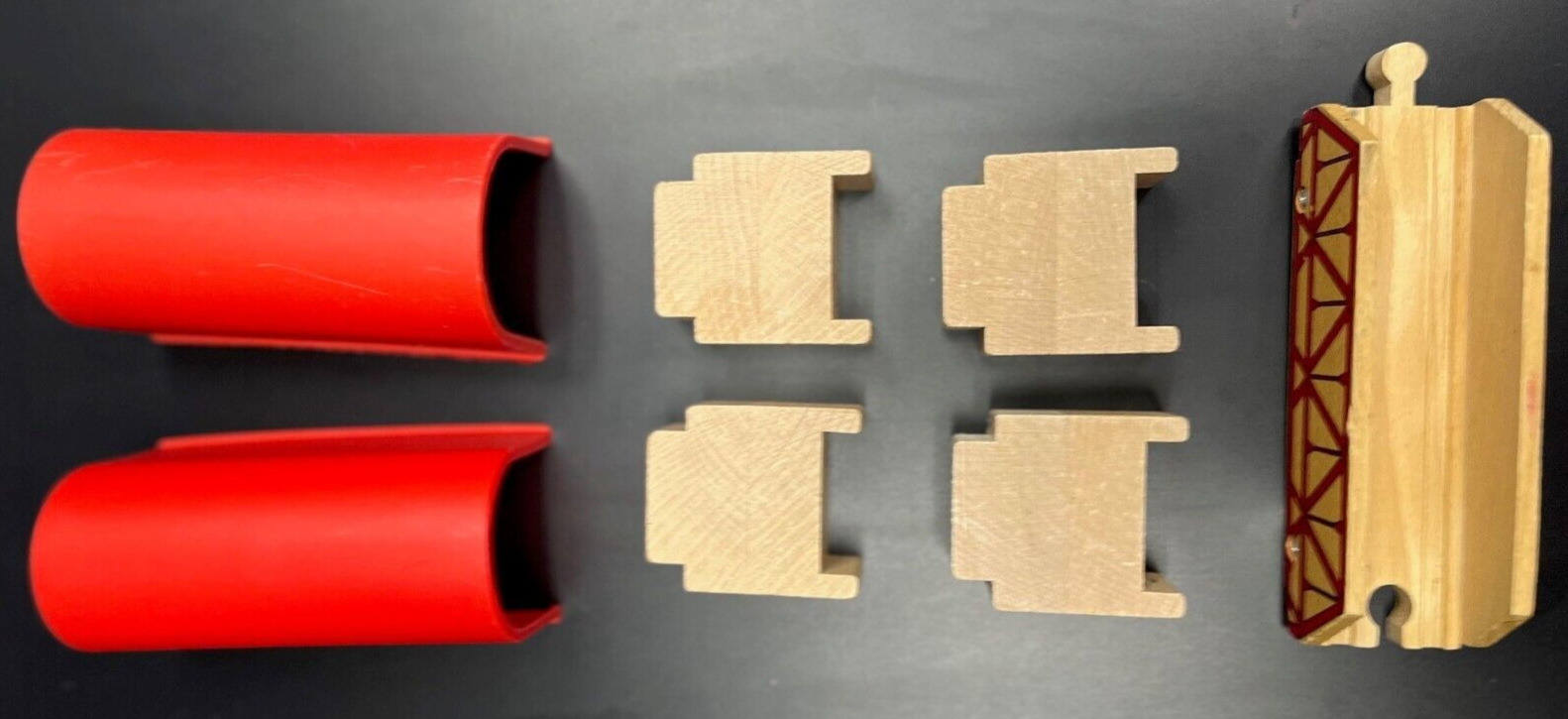 Thomas Wooden Railway Wooden Bridge, Risers & 2 Plastic Tunnels | eBay