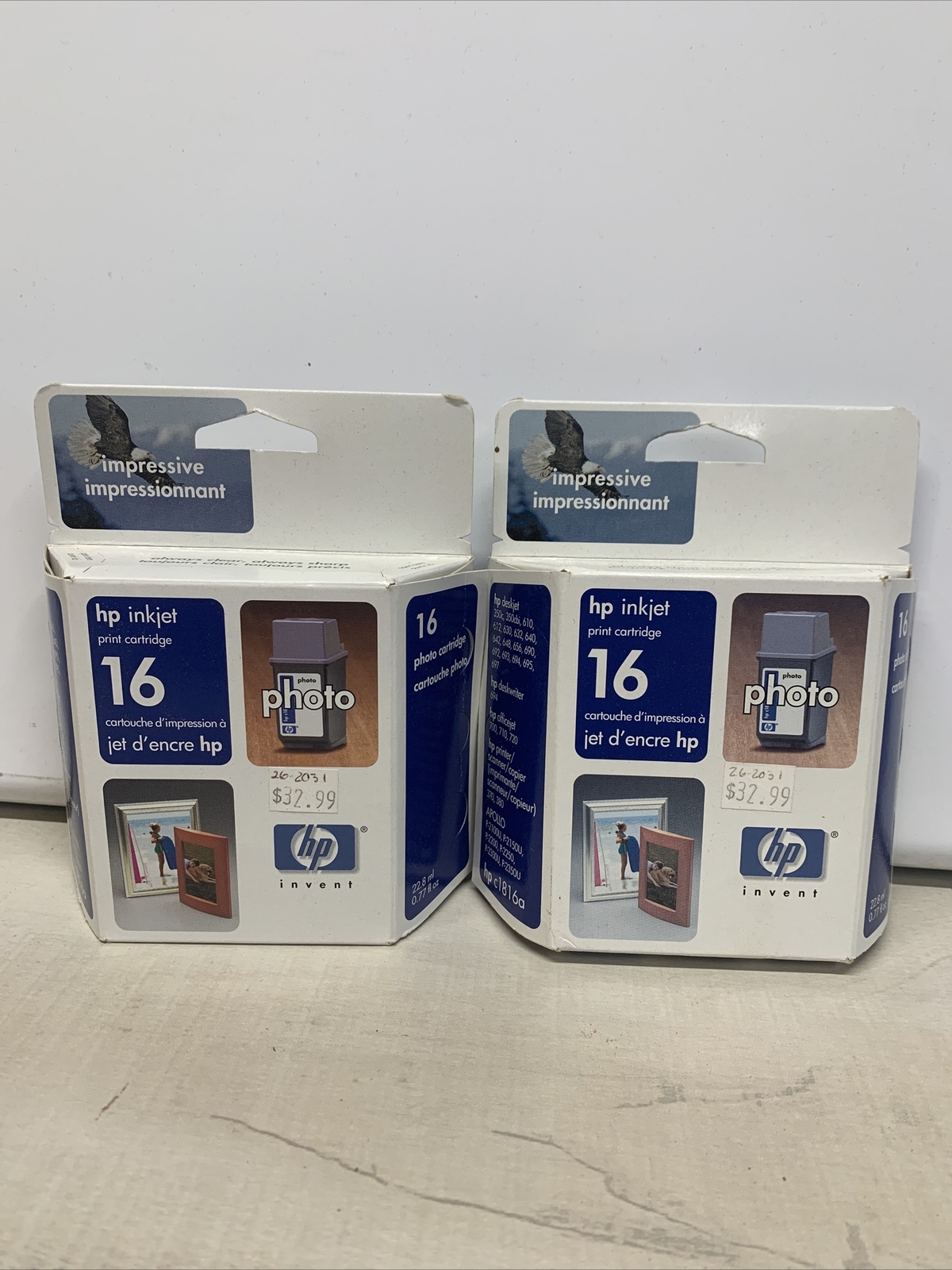 HP 16 rare Photo printer cartridge sealed C1816A ink jet 2-pack | eBay