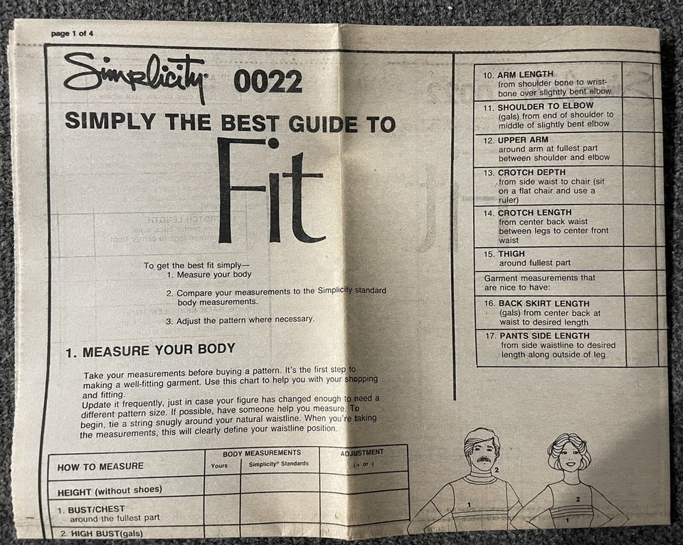 Simplicity Fit Pattern - Simply The Best Guide To Fit #0022 | eBay