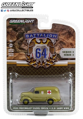 Greenlight 1:64 Series 3 Battalion 64 1939 Chevrolet Army Panel Truck 61030-A | eBay