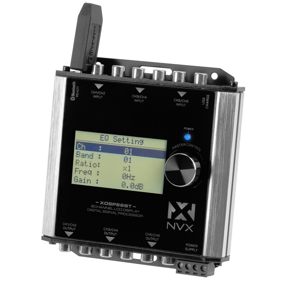 NVX XDSP66BT BLUETOOTH 15 Band Parametric EQ Digital Signal Processor ...