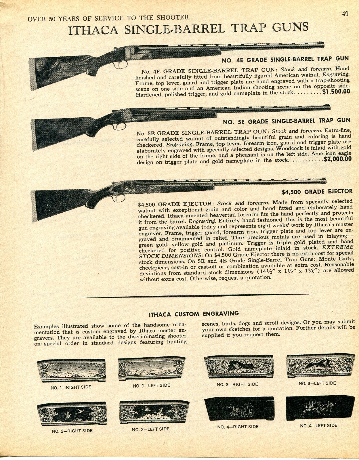 1970 Print Ad of Ithaca 4E 5E Trap & $4500 Grade Ejector Shotgun | eBay