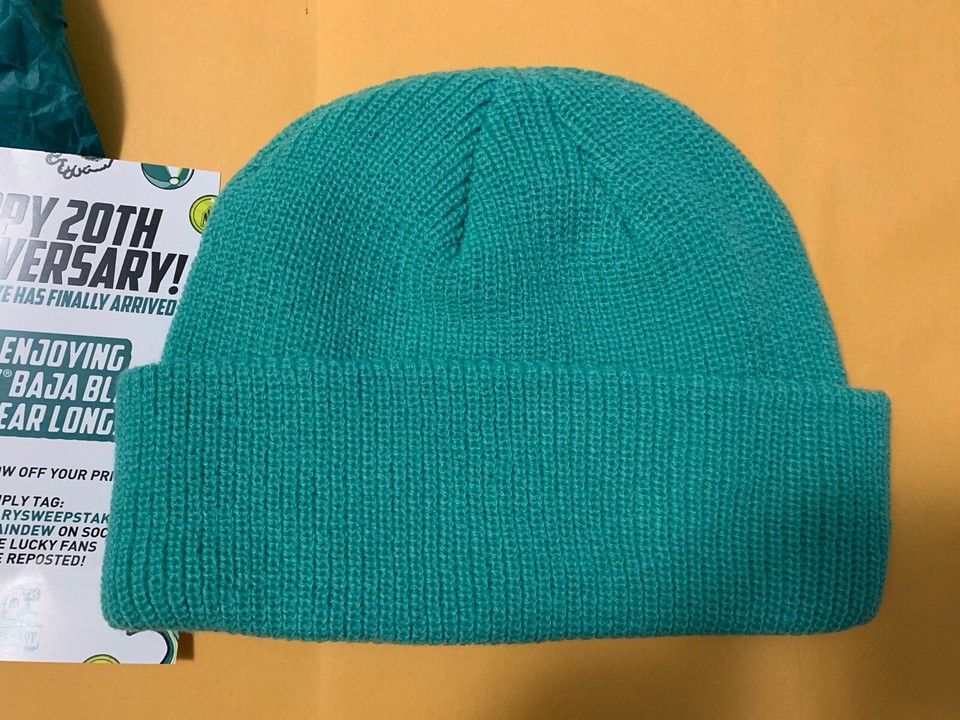 Mtn Dew Baja Blast 20th Anniversary Beanie Promo Mountain Dew. Rare ...