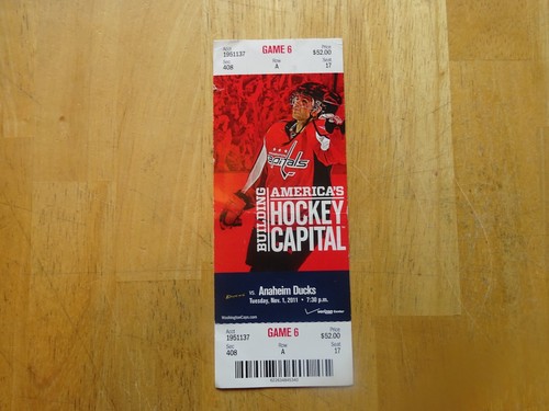 Cody Eakin 1st NHL Game Ticket Washington Capitals | eBay