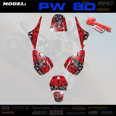 For YAMAHA PW 80 PW80 1983-2020 Graphics Kit Decals Stickers Red | eBay