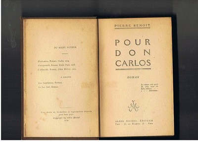 POUR DON CARLOS PIERRE BENOIT ALBIN MICHEL 1920 | eBay