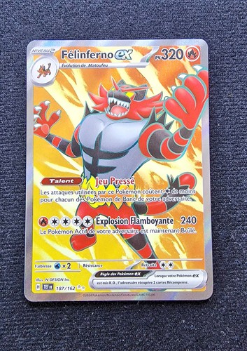 Carte Pokemon FELINFERNO 187/162 EX FA EV5 Ecarlate et Violet TEF FR ...