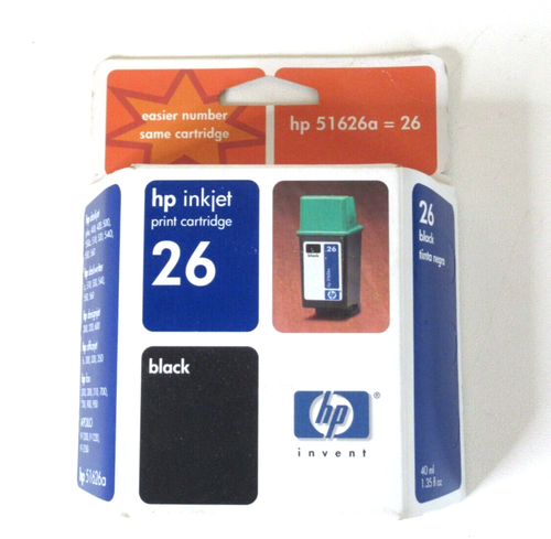 Genuine HP Printer Ink Cartridge HP 51626A 26 Black NOS 09/2002 | eBay