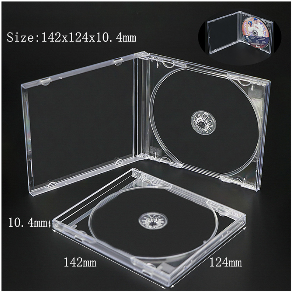 1/5/10PC Standard CD Jewel Case Lots Single CD with Tray 10.4mm Clear ...