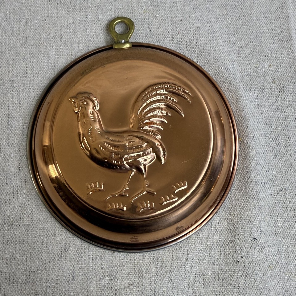 VTG Set of 3 Copper Molds Country Farmhouse Kitchen Décor Rooster ...