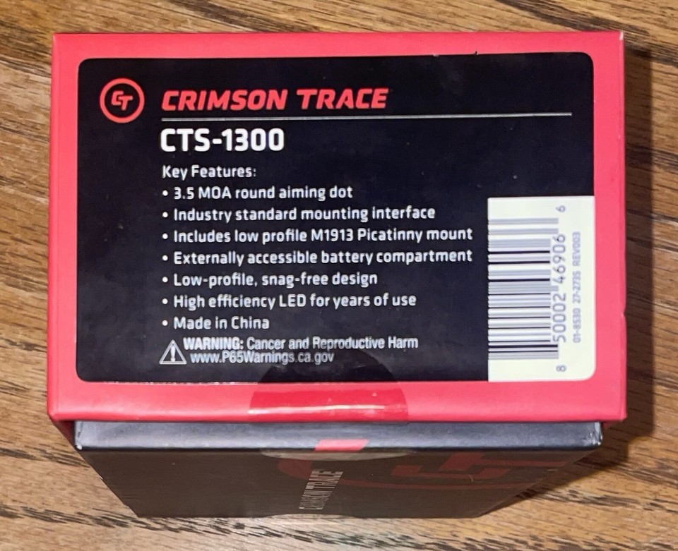 Crimson Trace Red Dot Sight, Picatinny Or Flush Mount, CTS-1300 | eBay