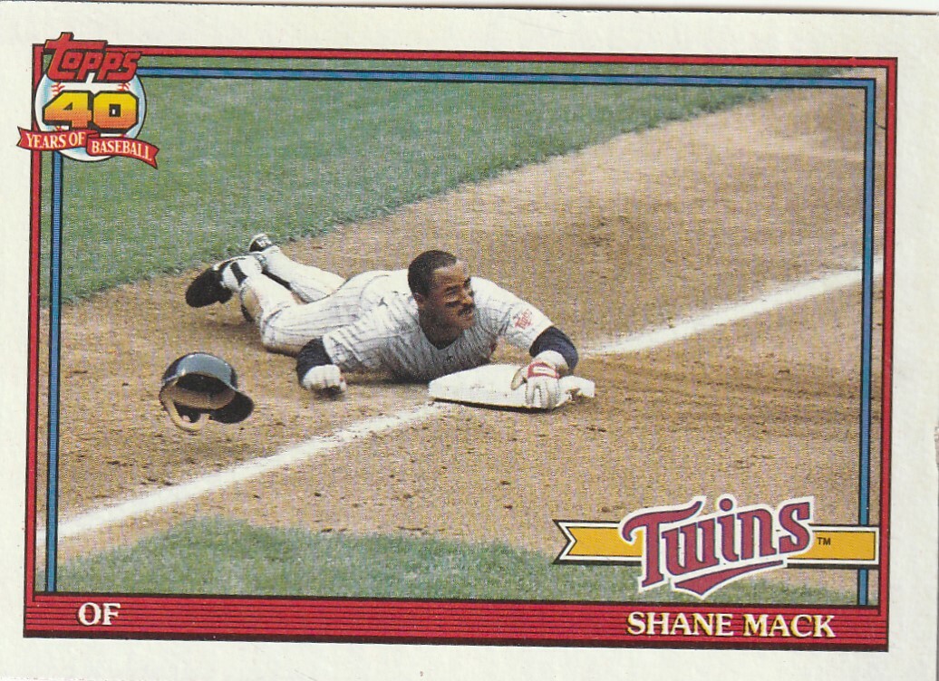 FREE SHIPPING-MINT-1991 Topps Shane Mack #672 TWINS-40 YEARS OF ...