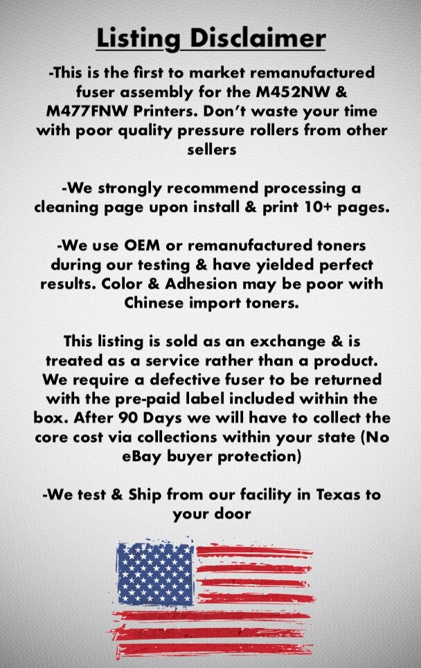 HP M452 M477 Fuser Assembly RM2-6431 RM2-1833 SIMPLEX EXCHANGE | eBay