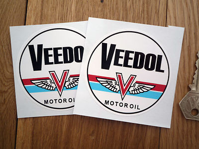 VEEDOL Old Style Racing Car Stickers 70mm Pair Motor Oil Decals Race ...