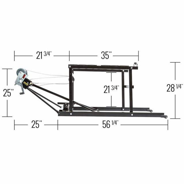 Deluxe Snowmobile Sled Hoist Winch 700lb Lift Jack Stand With Wheels ...