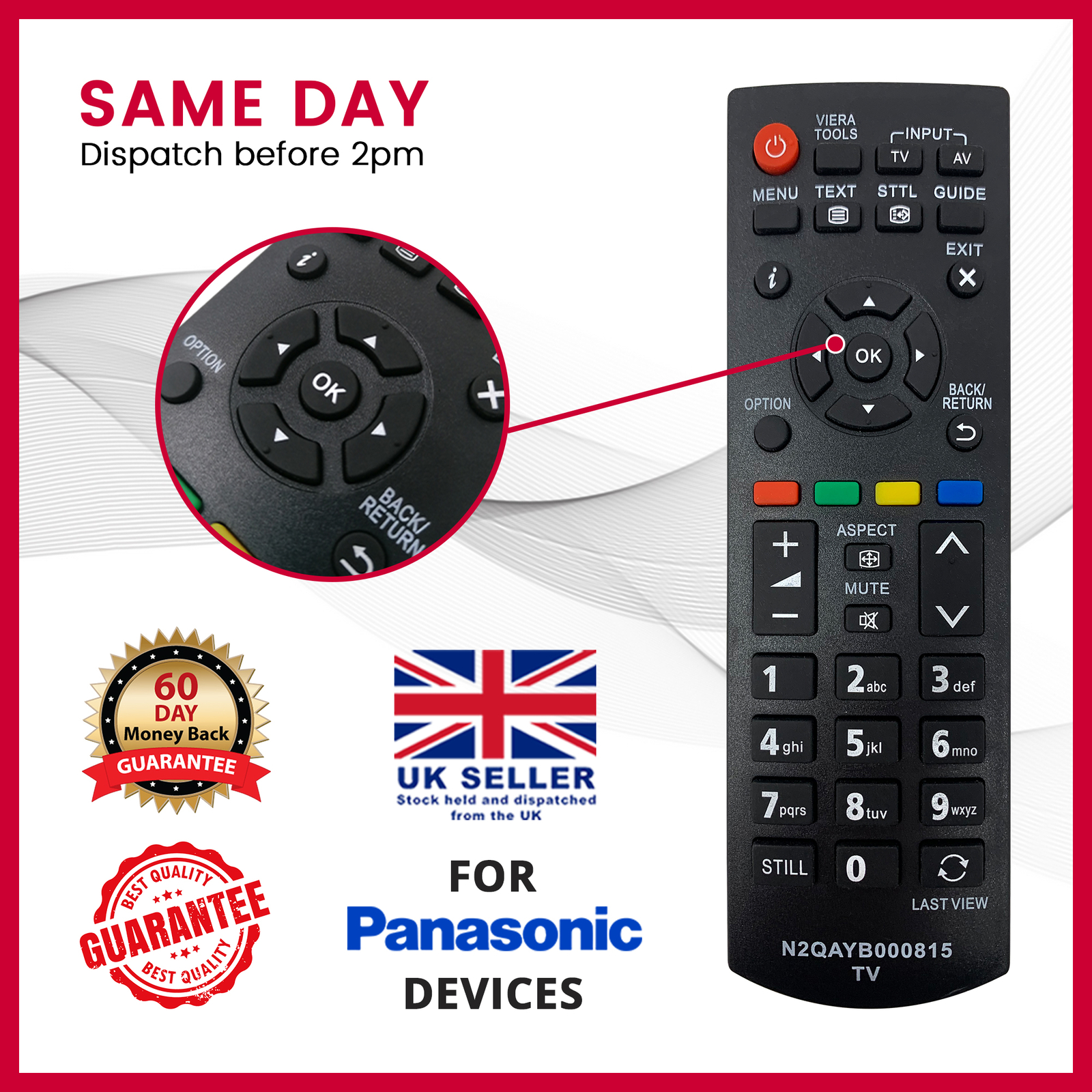 Replacement Panasonic Tv Remote Control Works Model TX-P50X60B | eBay
