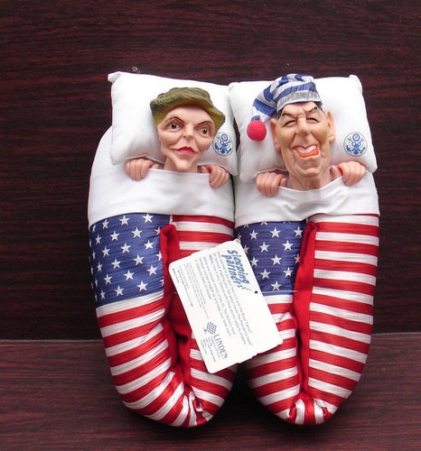 Vintage Political Humor slippers of President of Ronald & 1st Lady ...