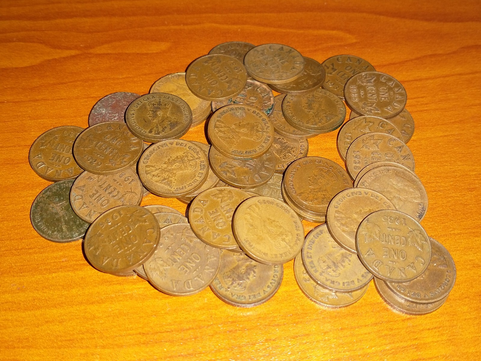 Roll of 50x George V Cents Pennies 1920s-30s Various Condition Old ...